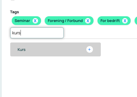 Hvordan legge til tagger til ditt arrangement – LetsReg Norge